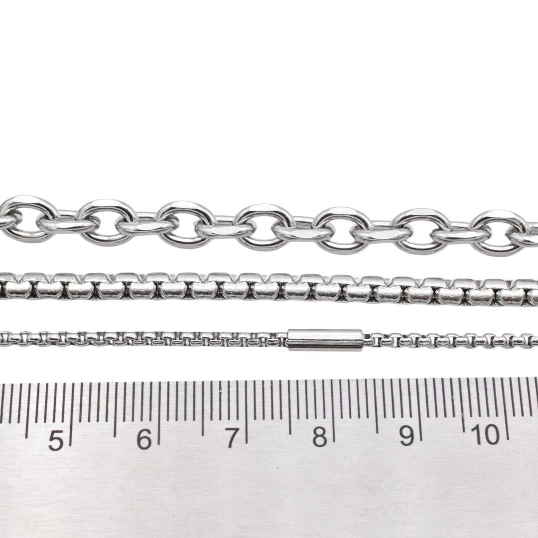 Link Chain Bar Jewelry - Stainless Steel Silver Tone Chains - Cable ...
