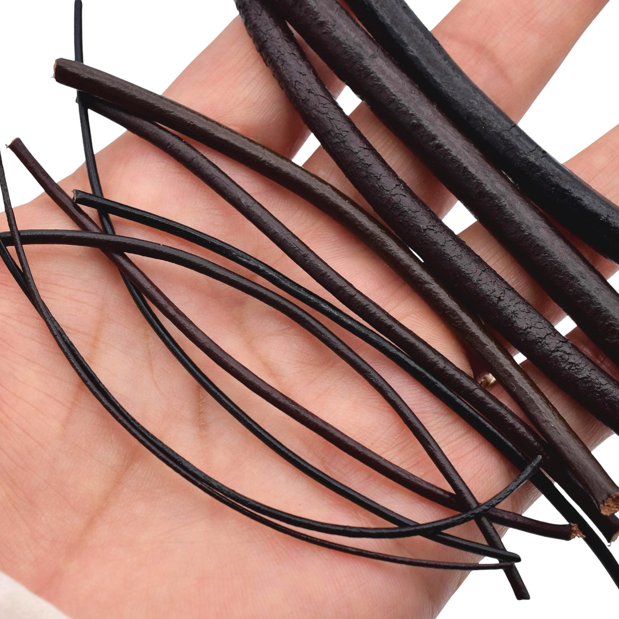 Genuine Leather Cord Round Lacing, Dark Brown Black (jewelry Making ...