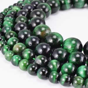 Green Tiger Eye Gemstone Round Beads 6mm/8mm/10mm/12mm Natural Stones ...