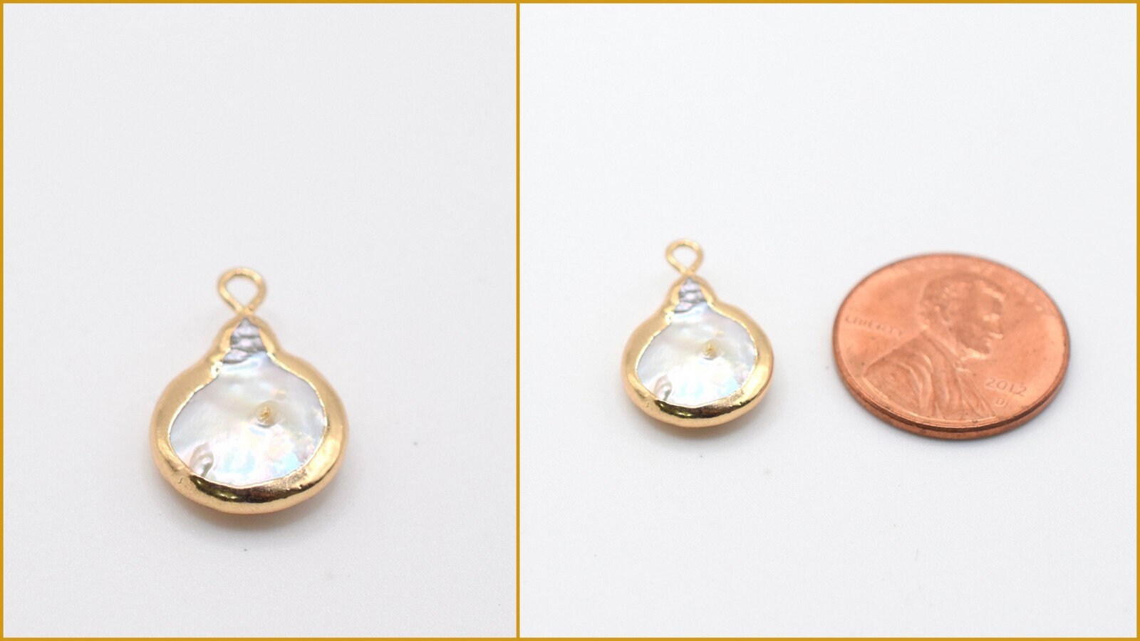 Fresh Water Pearl Connector With Gold Plated Frame Beads High - Etsy