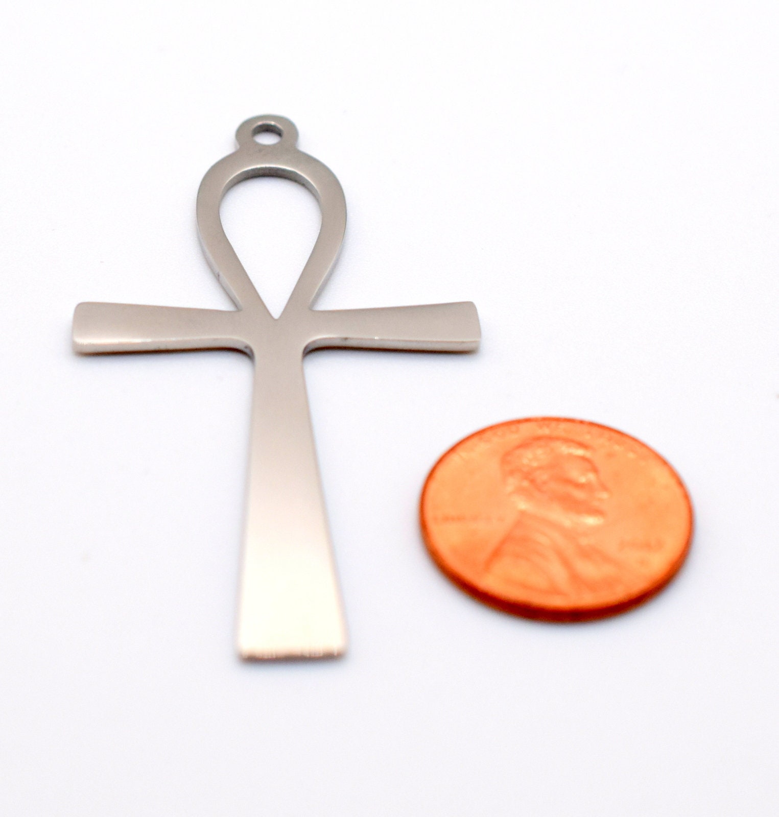 Stainless Steel Heart Elephant Crosses and Ankh Charm for | Etsy