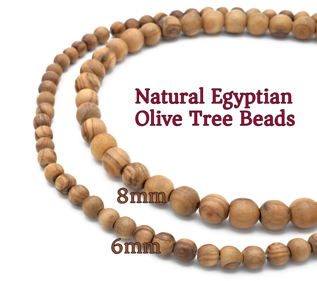 Olive Wood Beads Jewelry and Rosary: Natural Egyptian Craft Supplies ...