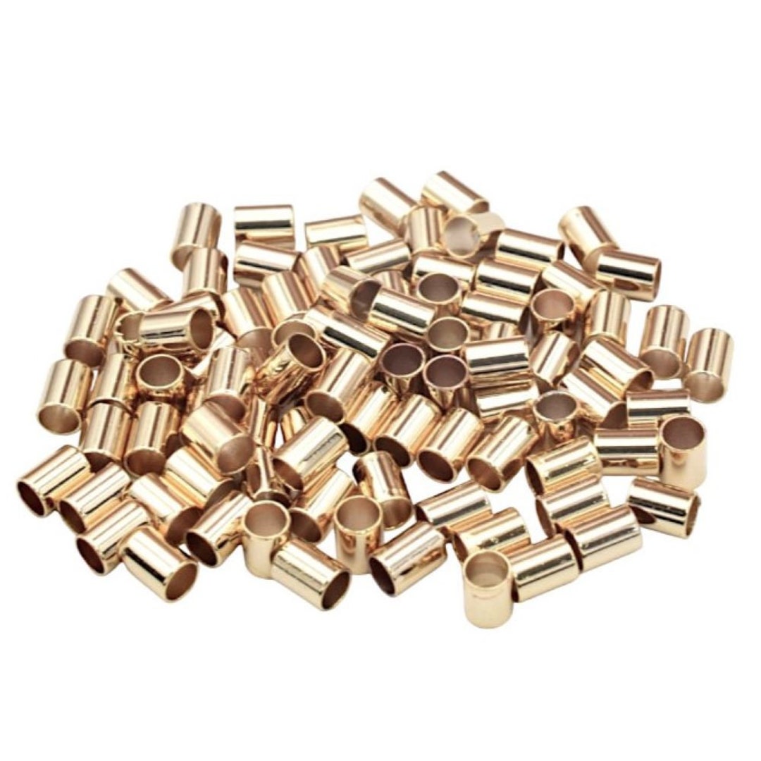 Gold Filled Look, Crimp Beads/ Crimp Tubes for Jewelry Making- 18k- 1mm ...