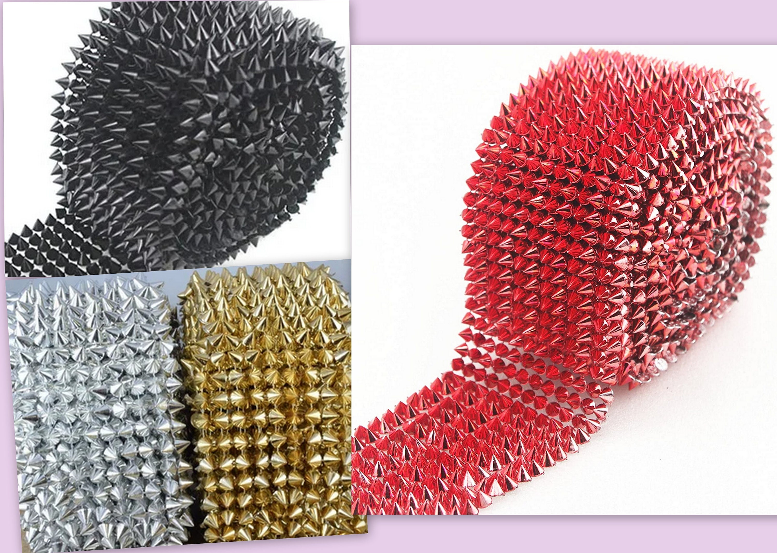 Spike Mesh Roll Trim 5 Yard Silver or Gold or Black or Red - Etsy