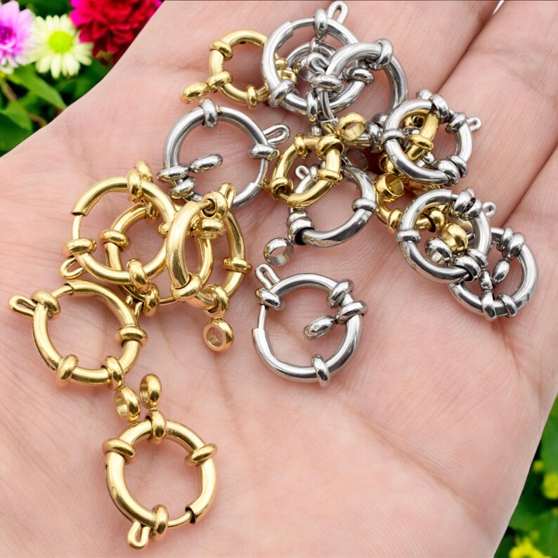 Anchor Ring Clasps Gold-finishing Stainless Steel - Durable Spring ...