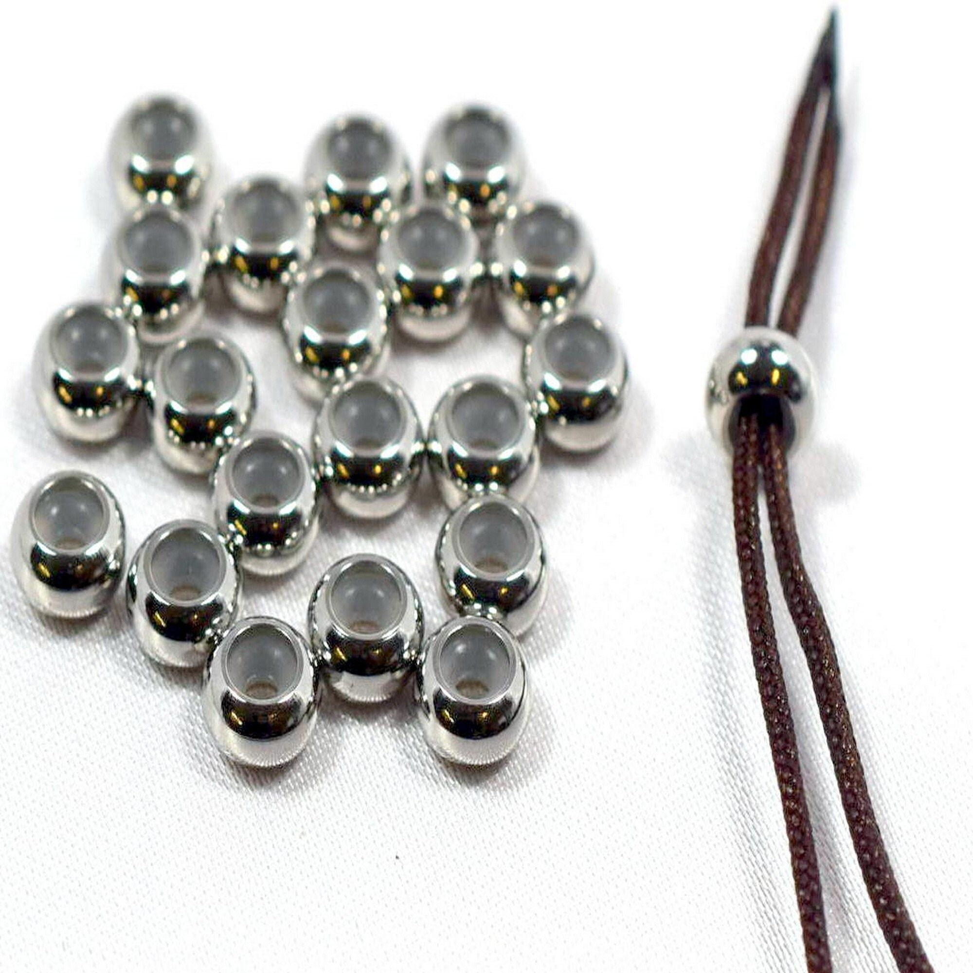 Roundel Bead Locks Jewelry Findings, Stainless Steel With Clear Rubber ...