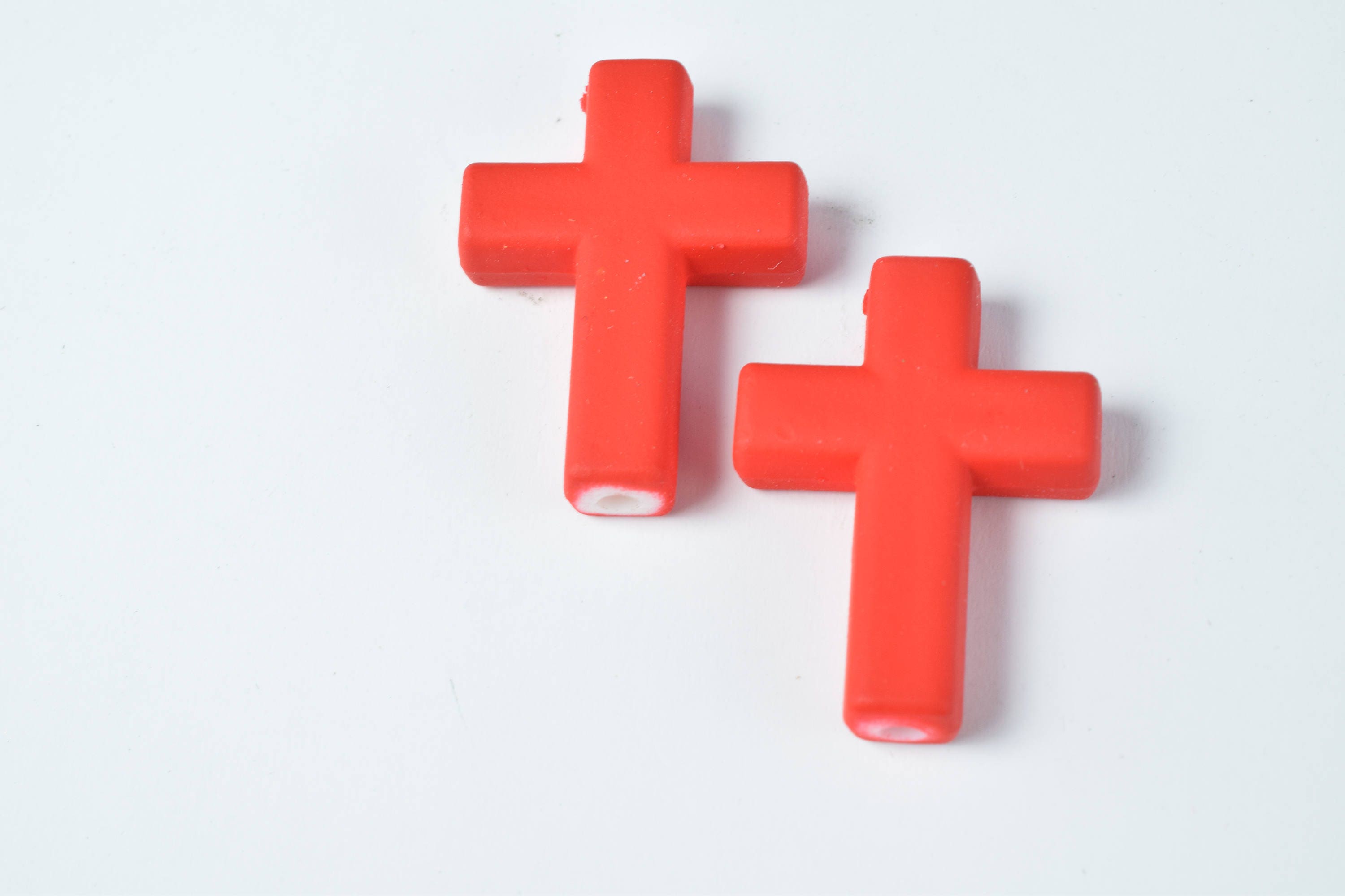 Matte Rubberized Plastic Cross Beads Plastic Cross - Etsy