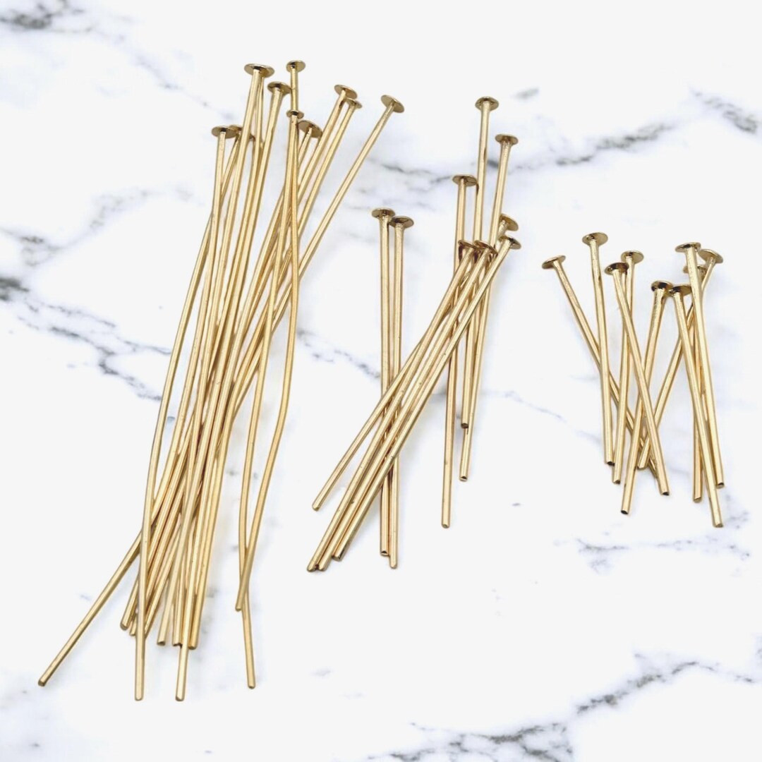 Gold Filled Alternative Head Pins, Flat Back Jewelry Supplies, DIY ...