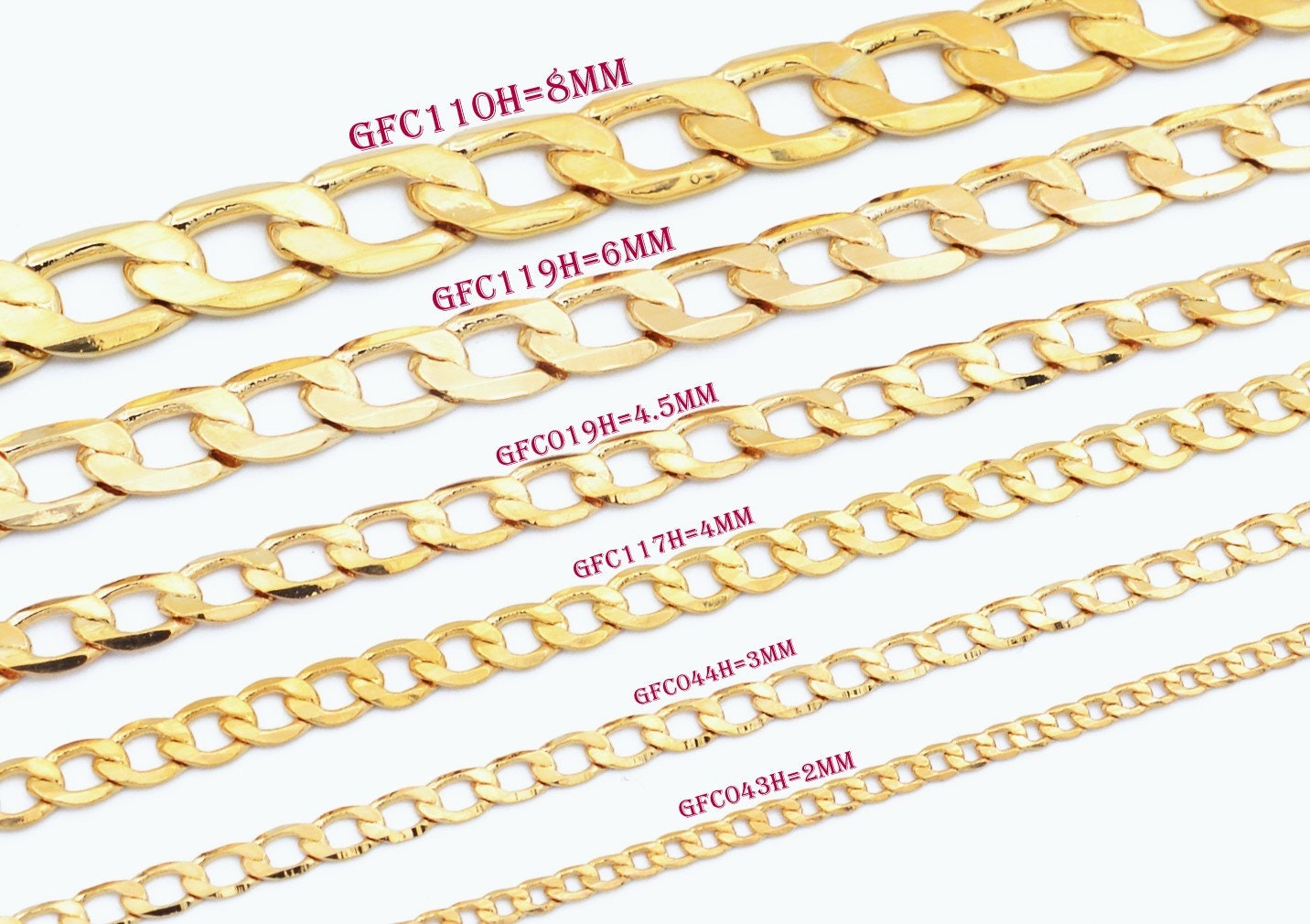 Gold Filled EP Cuban Flat Link Chain Personalized Customize - Etsy