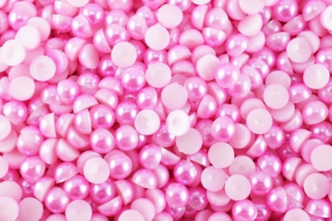 Decoden Flat Back Pink Pearls half Pearl 4mm/6mm/8mm/13mm/15mm/19mm for ...