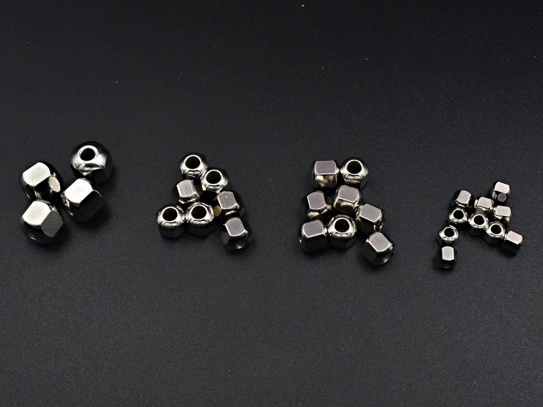 Screw Roundel Plain Spacer Beads: Silver Metal Finish - Stainless Steel ...