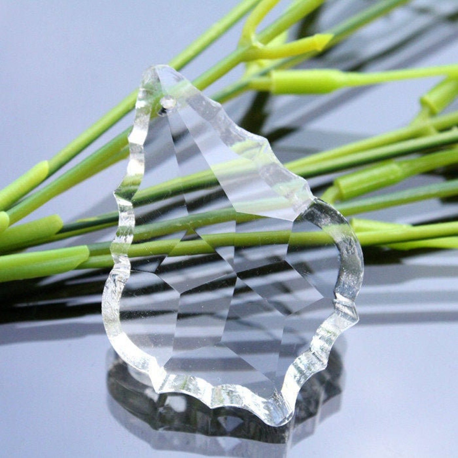 Leaf Prism Jewelry Faceted Pendeloque, Clear AB Iridescent Crystal ...