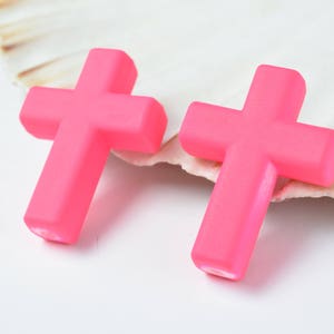 Matte Rubberized Plastic Cross Beads Plastic Cross - Etsy