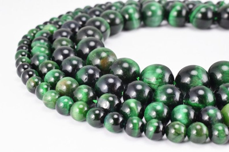 Green Tiger Eye Gemstone Round Beads 6mm/8mm/10mm/12mm Natural - Etsy