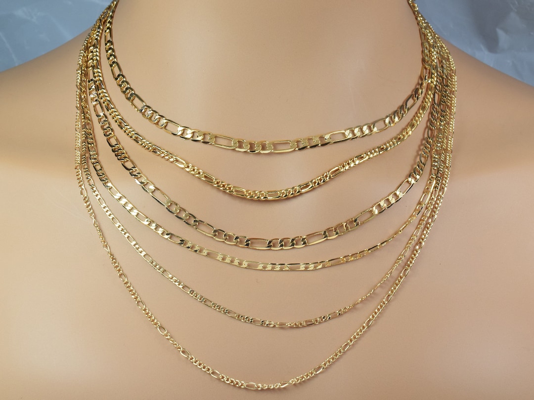 Figaro Cuban Link Chain: Elegant Gold Filled Alternative - 2mm to 4mm ...