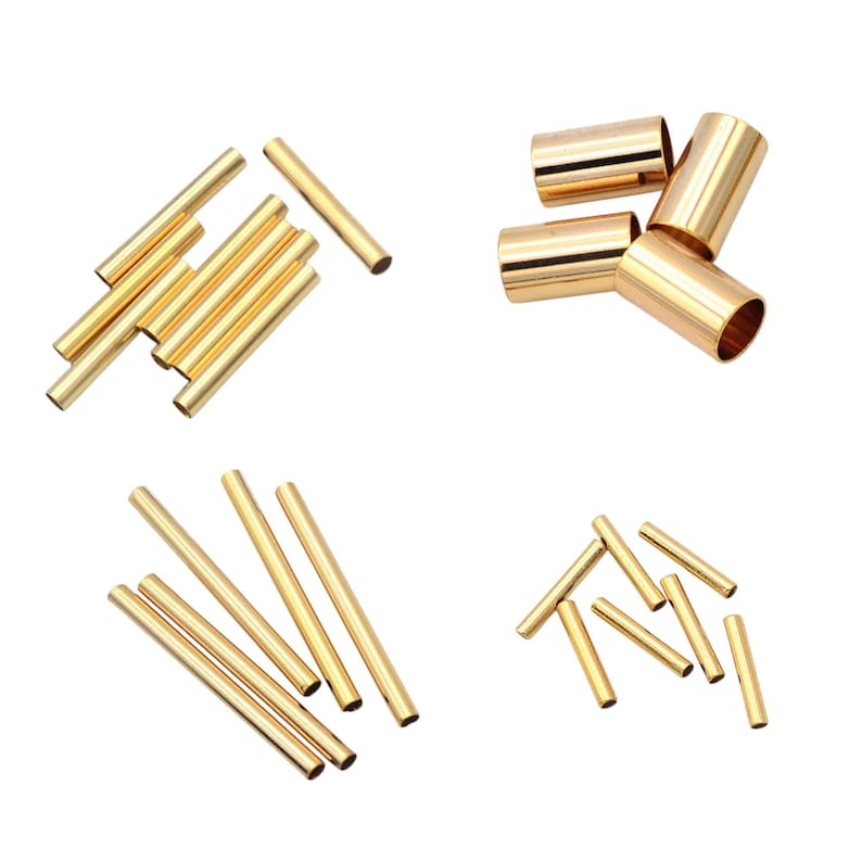 18K Gold Filled Alternative Tube Beads - Seamless Straight Plain ...