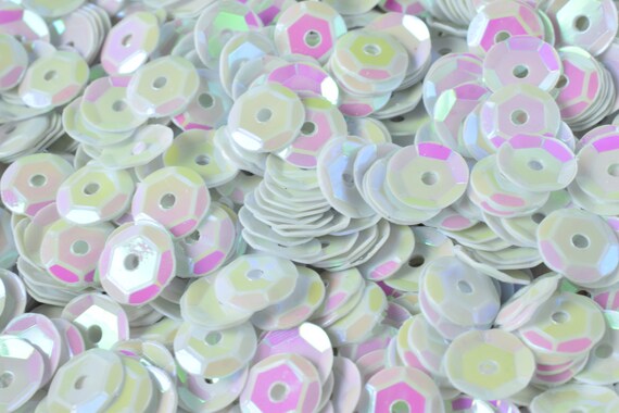 3/4/6mm Off White Bridal Cup Iridescent Shiny Sequins Sheen | Etsy