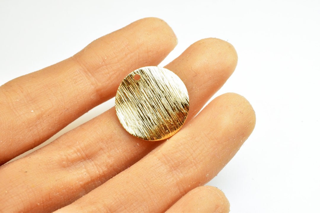18mm 18K Gold Filled EP Name Tag Round Wave Stamping Disc With - Etsy