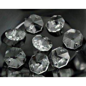 10mm Lamp Chandelier Parts Octagon Crystal Beads in 2 Hole Wedding ...