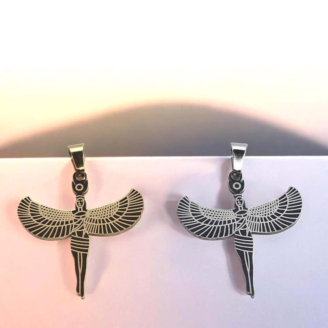 Egyptian Isis Winged Pendant Charm, Protection Amulet (gold or Silver ...