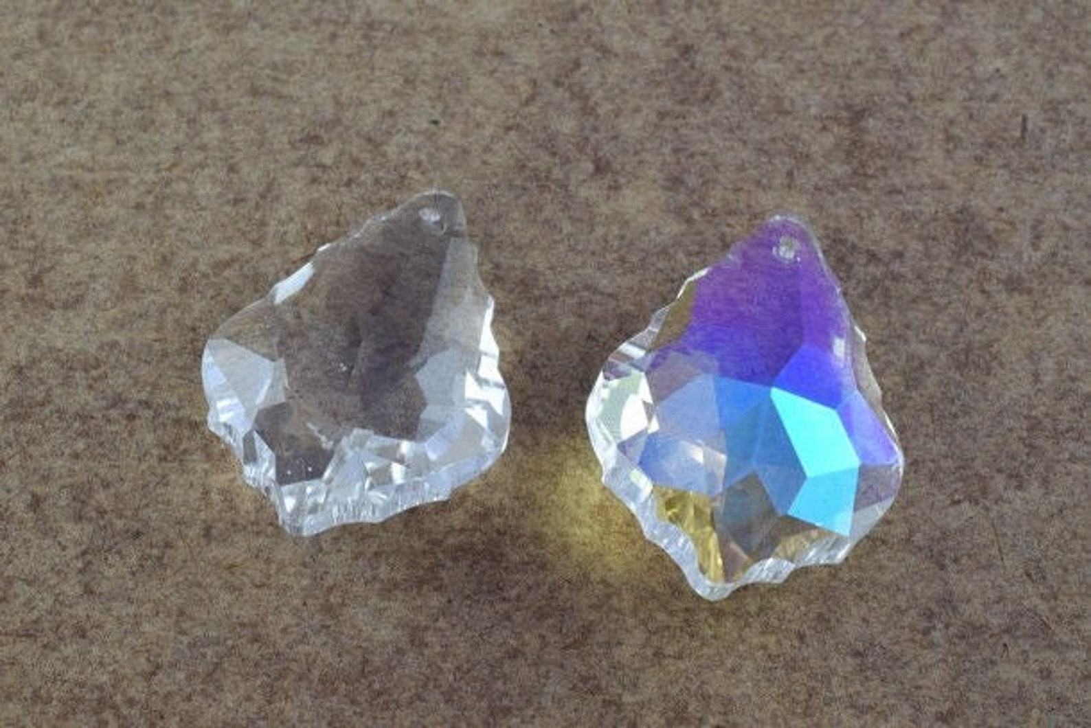 Leaf Prism Jewelry Faceted Pendeloque, Clear AB Iridescent Crystal ...