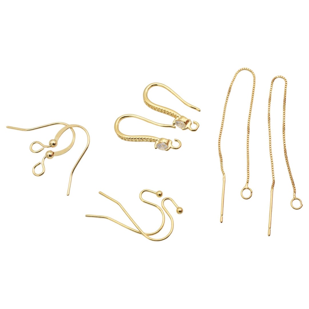 Gold Filled Earring Wires Fishhook Threader Earrings for Jewelry Making ...