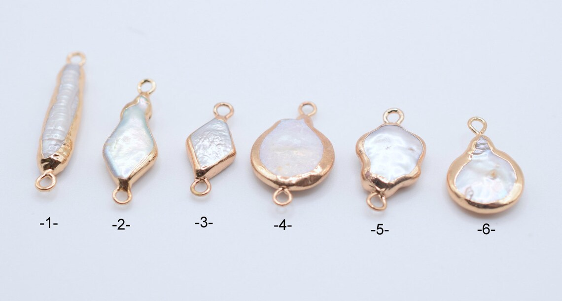 Fresh Water Pearl Connector With Gold Plated Frame Beads High - Etsy