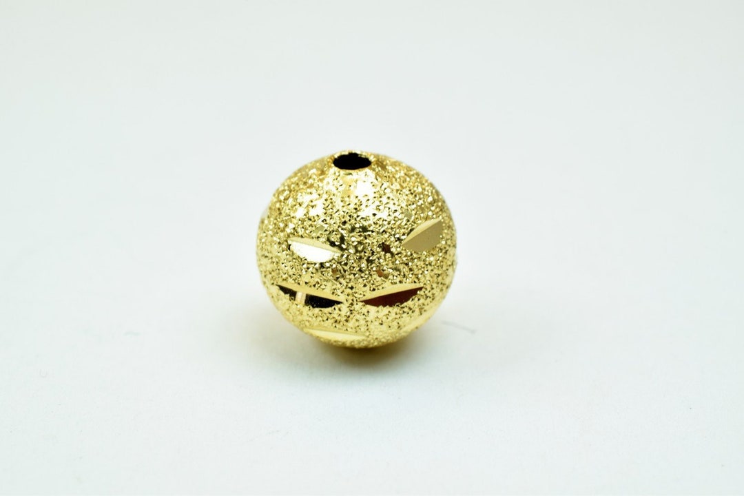 Gold Filled Look Beads - 10mm Diamond Cut Round EP Stardust - Tarnish ...