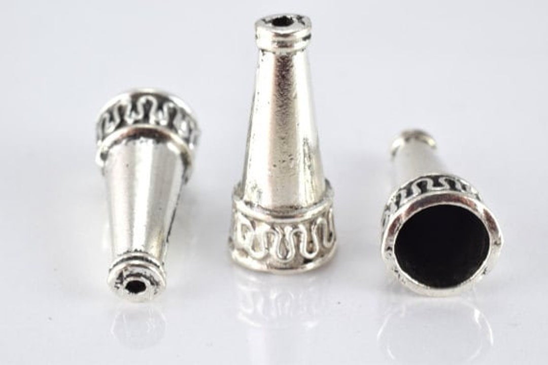 22x10mm Antique Silver Metal Cone Shaped Decorative Beads, 8pcs/pk 2mm ...