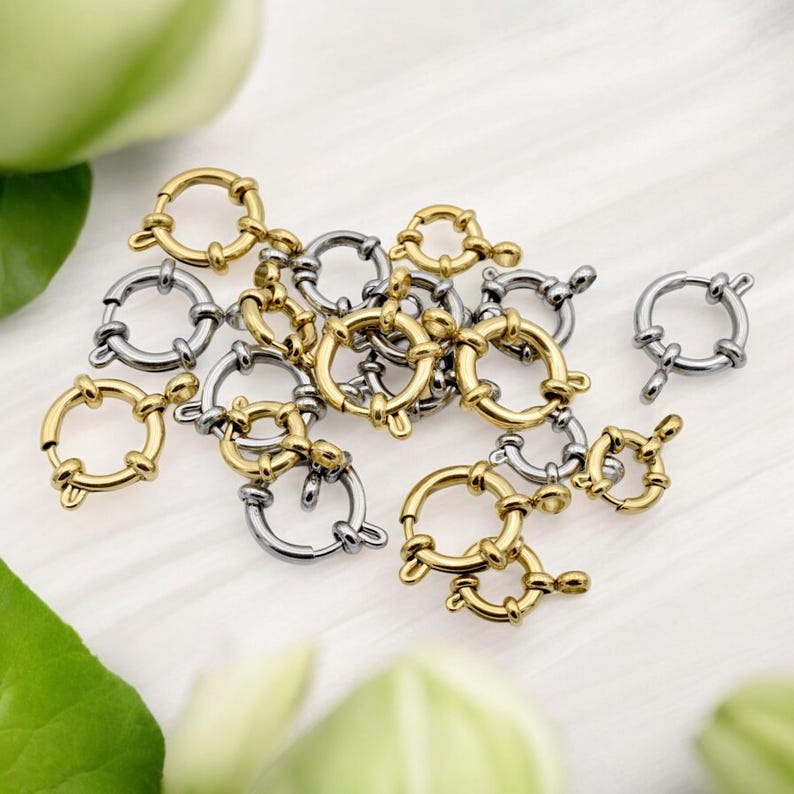 Anchor Ring Clasps Gold-finishing Stainless Steel - Durable Spring ...