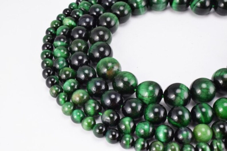 Green Tiger Eye Gemstone Round Beads 6mm/8mm/10mm/12mm Natural - Etsy
