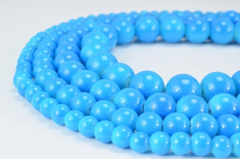 Light Blue Glass Beads Round 6mm8mm10mm12mm Shine Round Etsy
