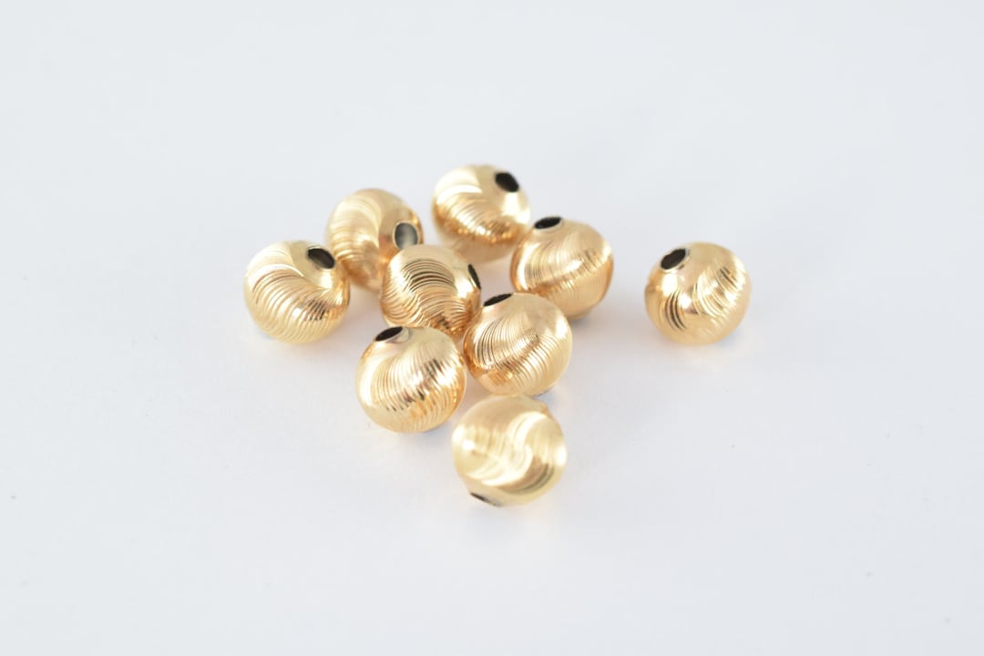 Gold Filled Alternative EP Diamond Cut Ball Bead: Classic Gold Tone ...