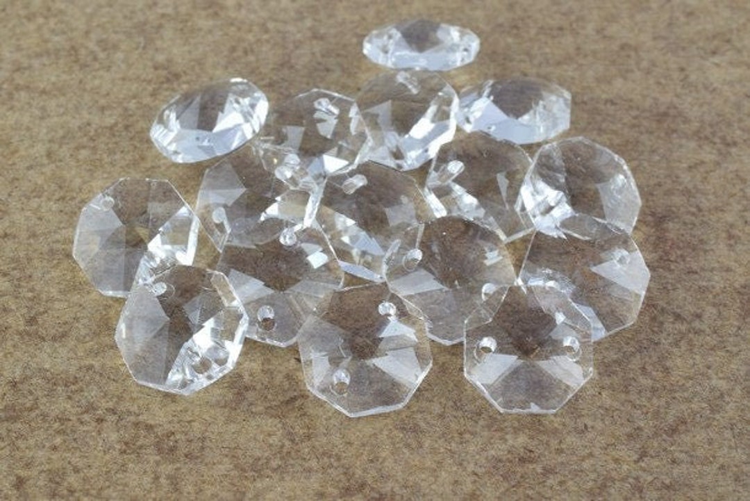 14,20,24mm Lamp Chandelier Parts Octagon Crystal Beads in 2 Hole ...
