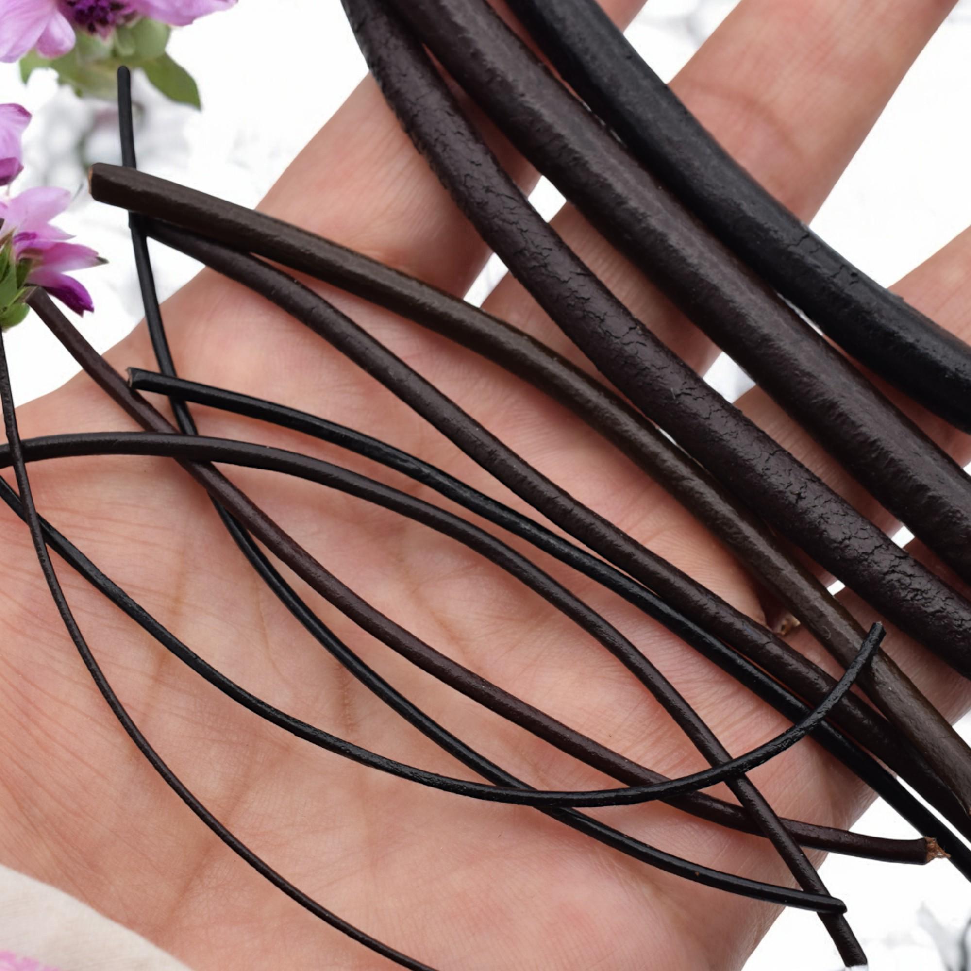 Genuine Leather Cord Round Lacing, Dark Brown Black (jewelry Making ...