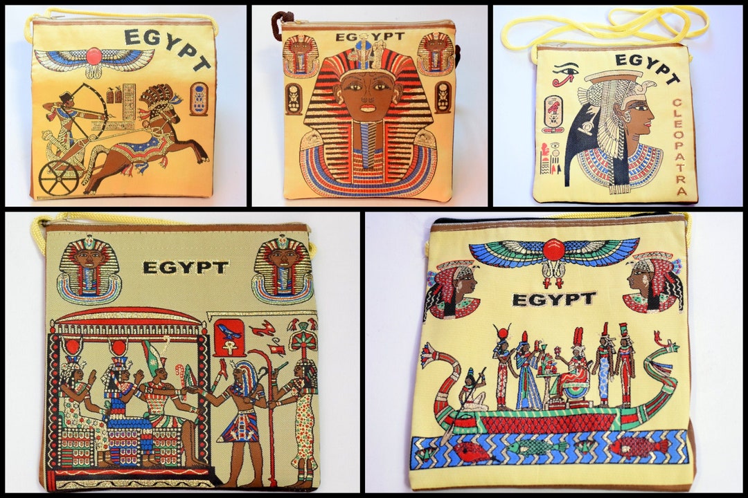 Egyptian Fabric Bags Tote: Ancient Egyptian Hieroglyphics and Pharaoh ...