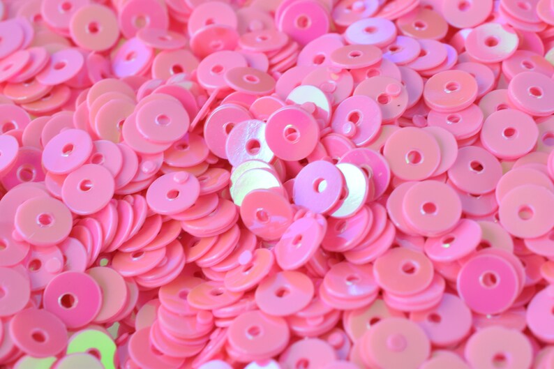 Sheen Round Sequins Iridescent Pink: Sparkling Flat Loose Paillettes ...
