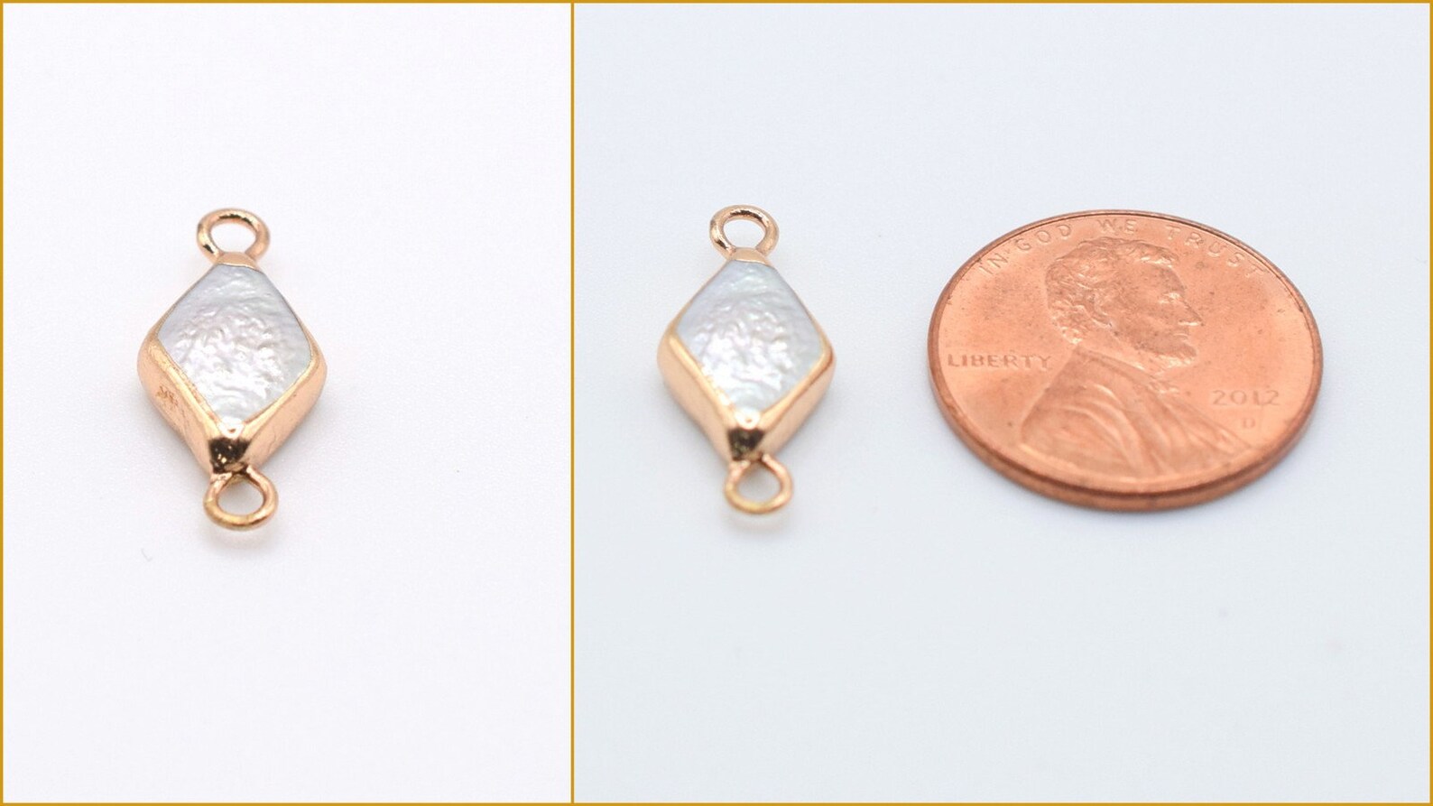 Fresh Water Pearl Connector With Gold Plated Frame Beads High - Etsy