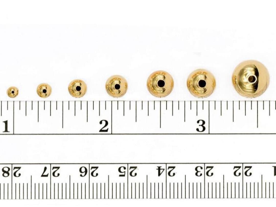 18K Findings EP Tarnish Resistant Gold Beads: Smooth Round Polished ...