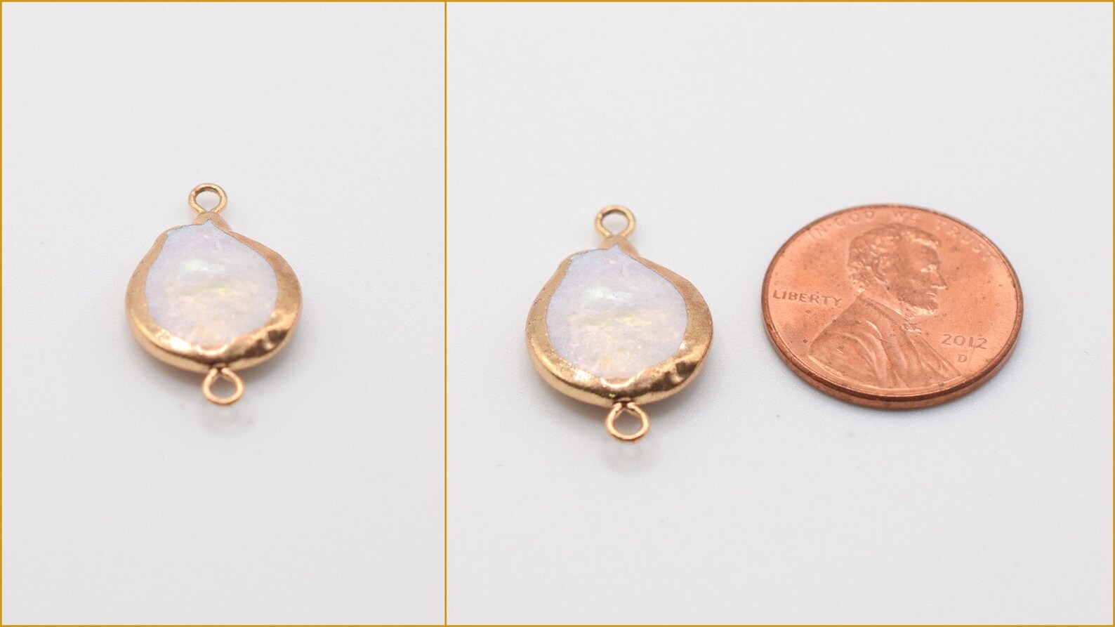 Fresh Water Pearl Connector With Gold Plated Frame Beads High - Etsy