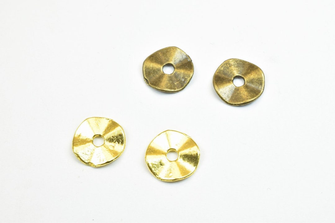 20 Pcs Bronze/gold Alloy Metal Roundel Plain Spacer 10mm Hole Size 1 ...