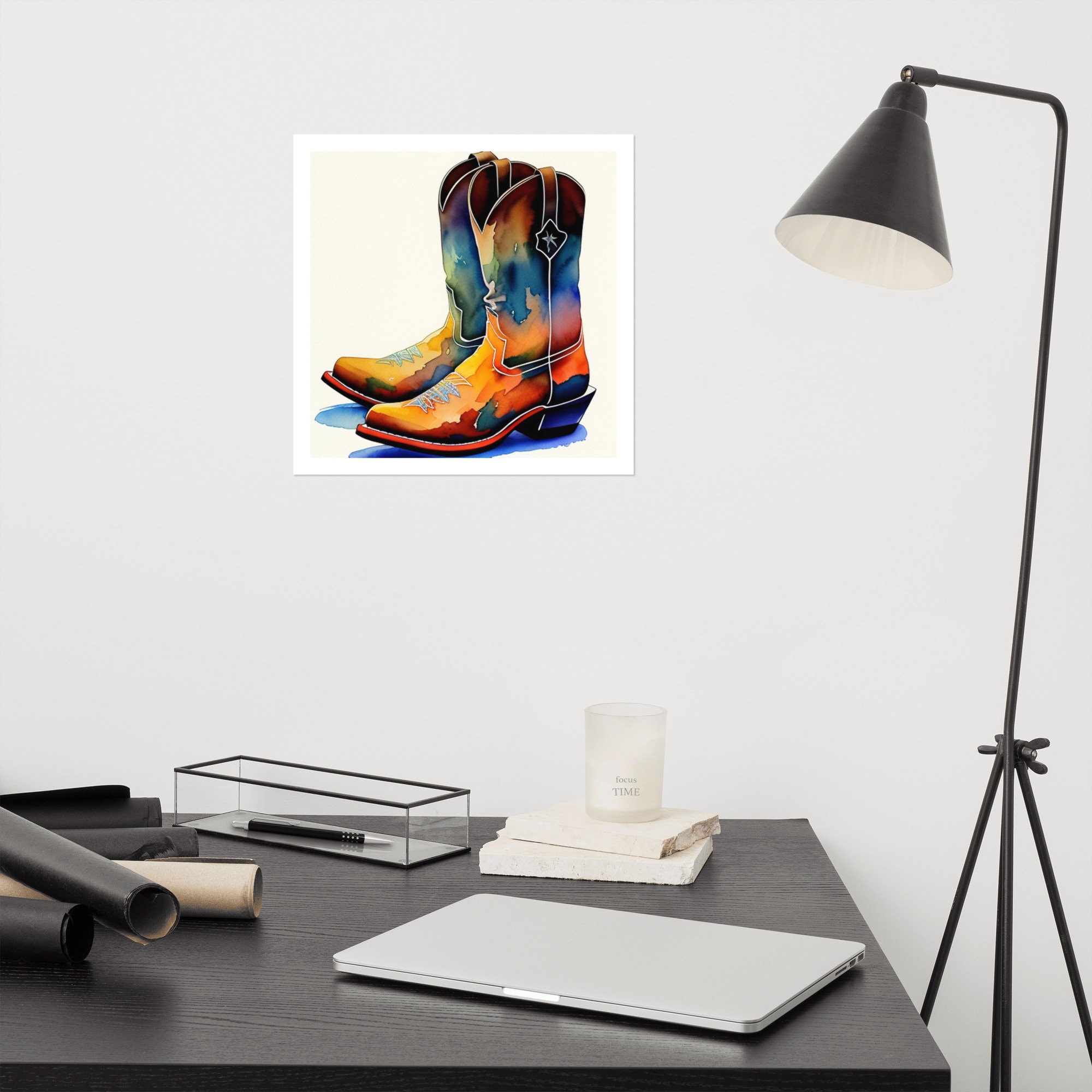 Watercolor Cowboy Boots Poster Print - Etsy