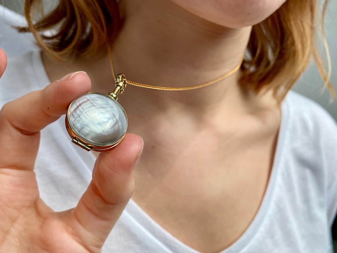 Medium Gold Fillable Locket Choose a Shape gold Message | Etsy