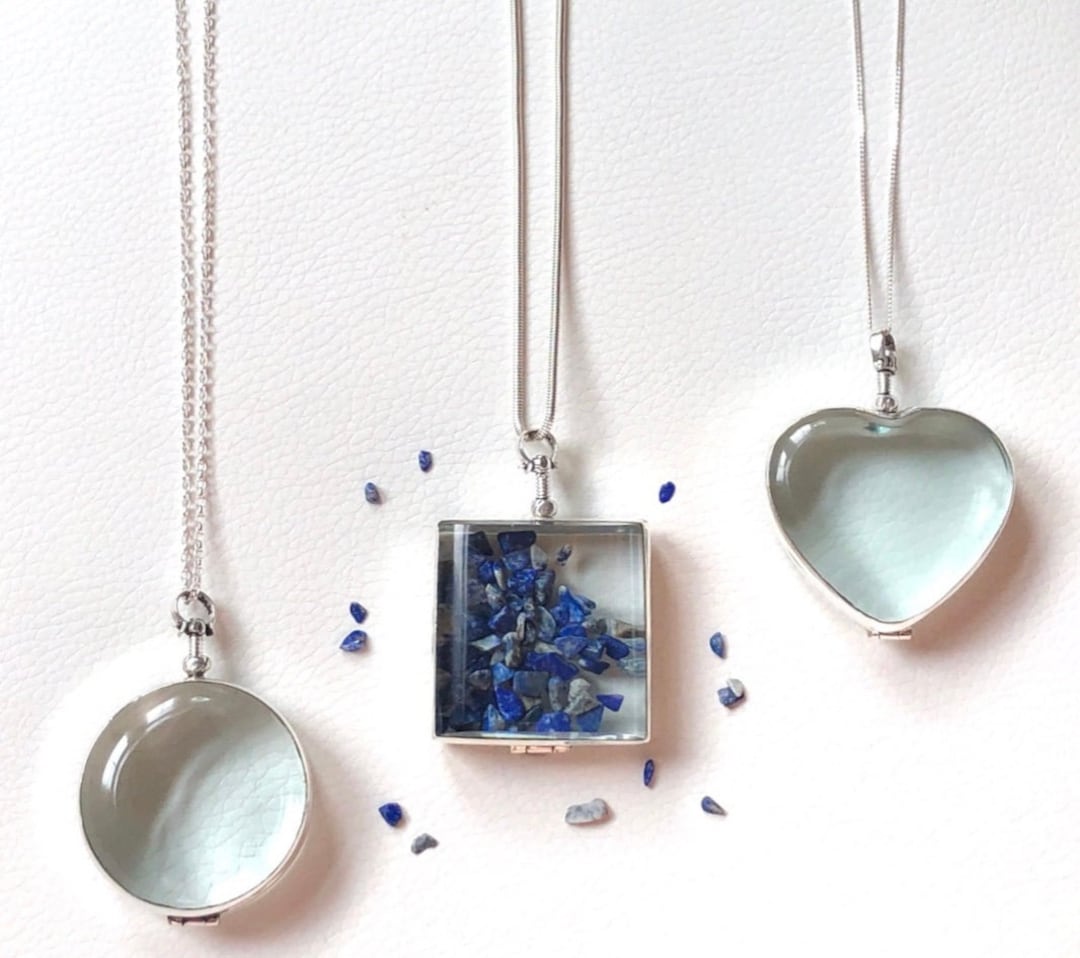 Deep Locket for Crystals Sterling Silver Locket for Pills Locket ...