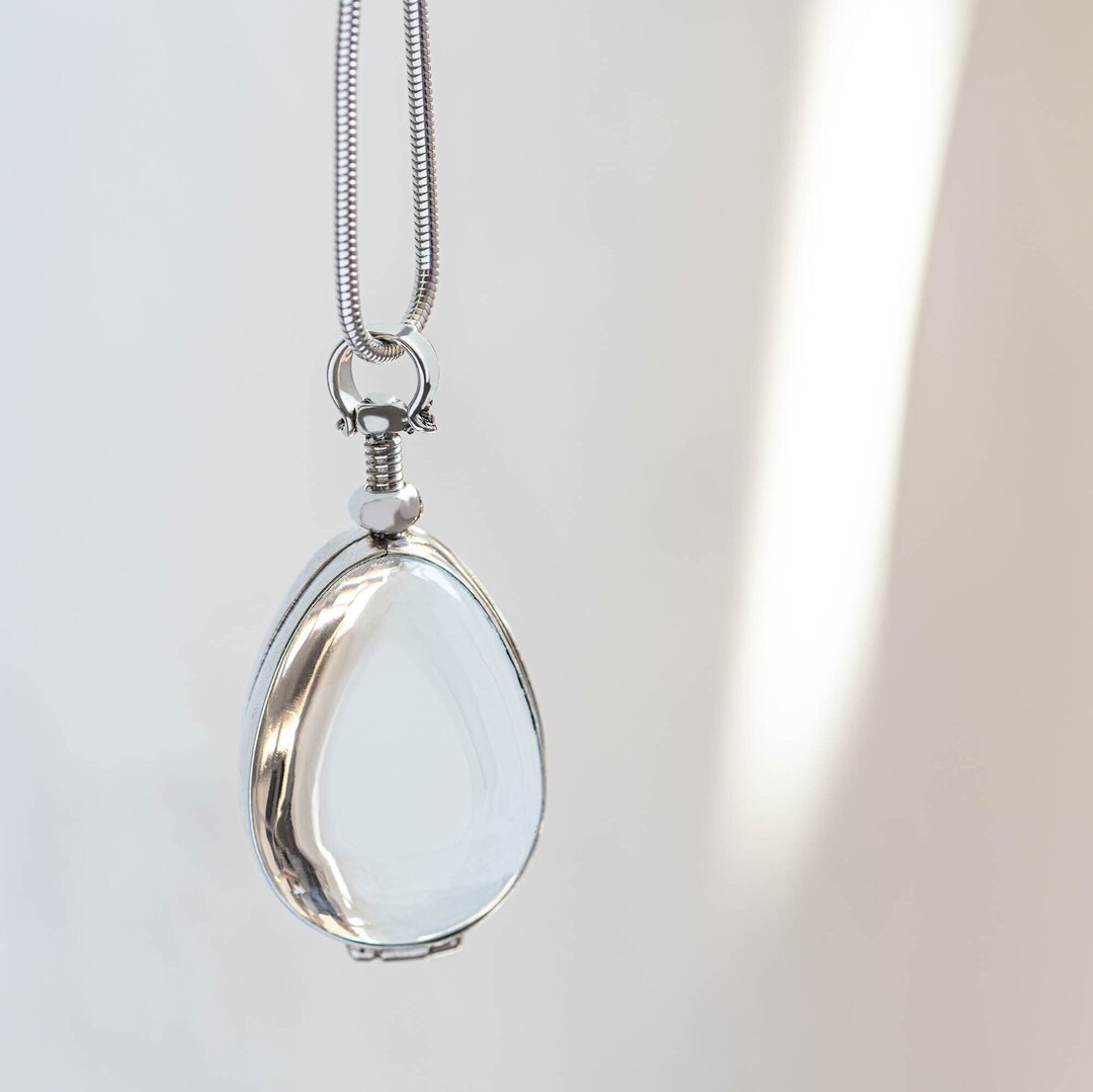 Glass Locket for Lock of Hair Locket for Ashes Necklace Dog Hair ...