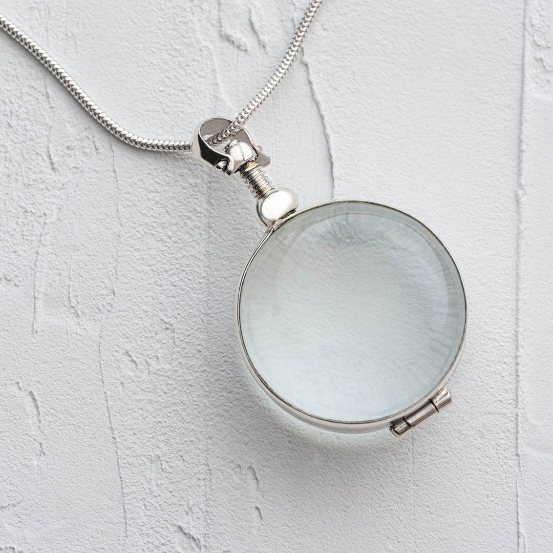 Beveled Glass Locket in 3 Sizes, Round Silver Glass Locket ...