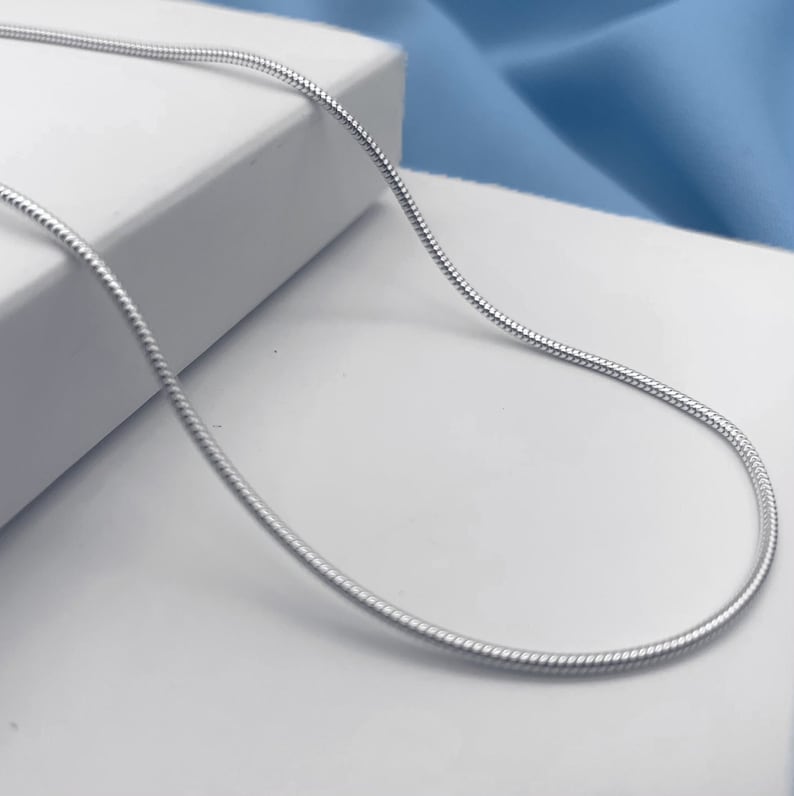 Silver Snake Chain Necklace 1.2mm Long Silver Chain Sterling - Etsy