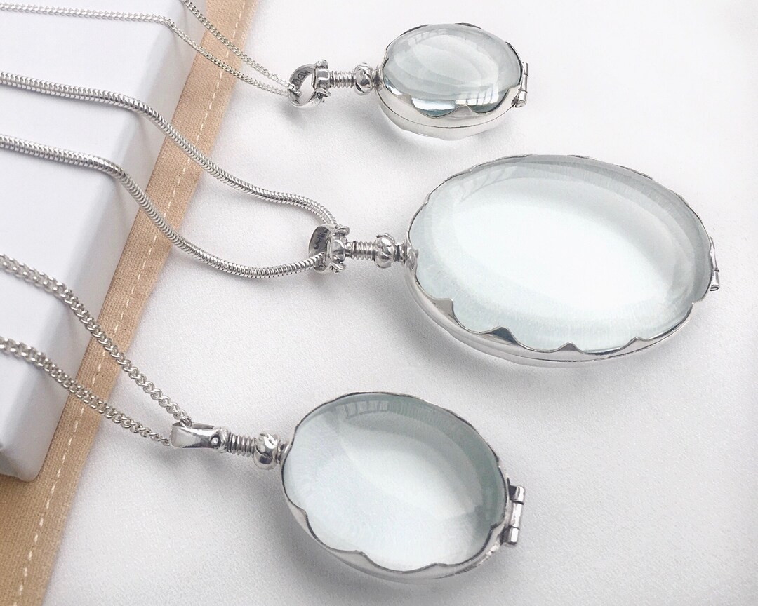 Filigree Silver Locket for Human Hair Glass Locket for Photo Sterling ...