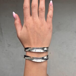 Chunky Silver Cuff Bangle Bracelet Chunky Cuff Bangle Silver Chunky ...
