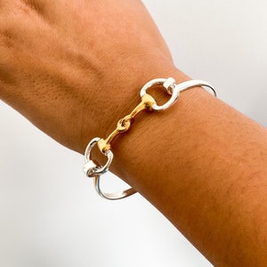 Silver and Gold Horse Bit Bracelet for Small Wrist Gold Vermeil ...